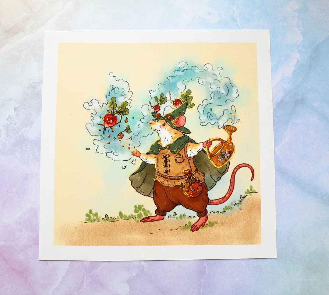 Radish Warrior Art Print 8x8 Inches Rat and Radishes DND Character ...