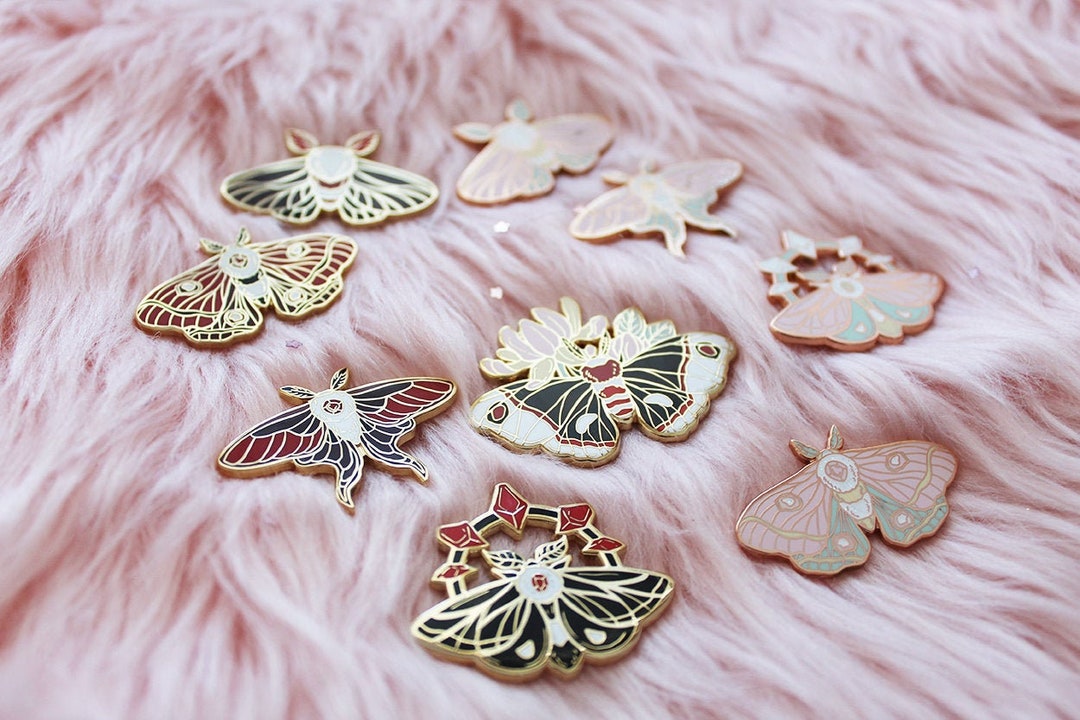 Moth Gods Artifacts Enamel Pins Rose Gold Pastel Goth - Etsy