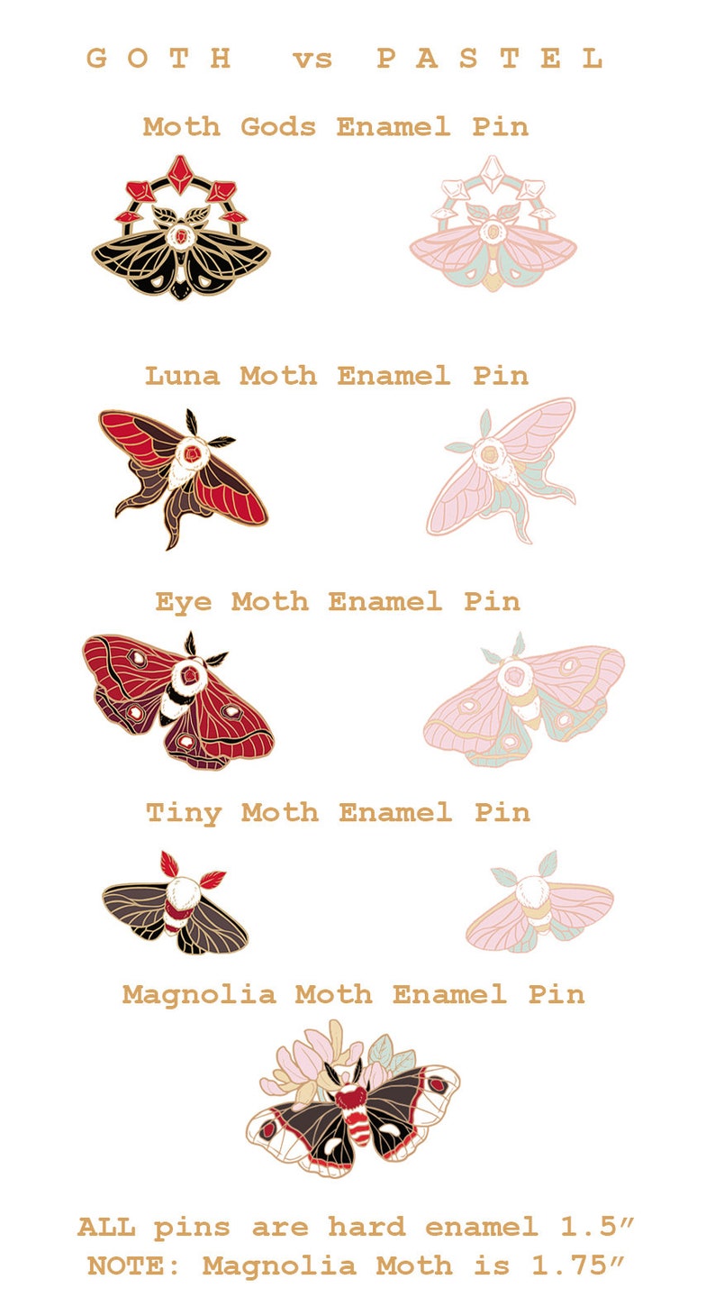 Tiny Moth Enamel Pins Rose Gold Pastel Goth - Etsy