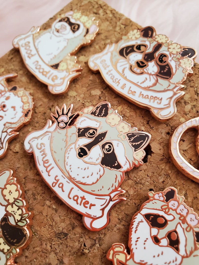 ON SALE Spring Trash Animals Hard Enamel Pin Gold Metal Rat | Etsy