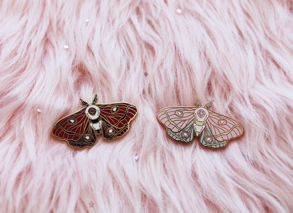 Moth Gods Artifacts Enamel Pins Rose Gold Pastel Goth - Etsy