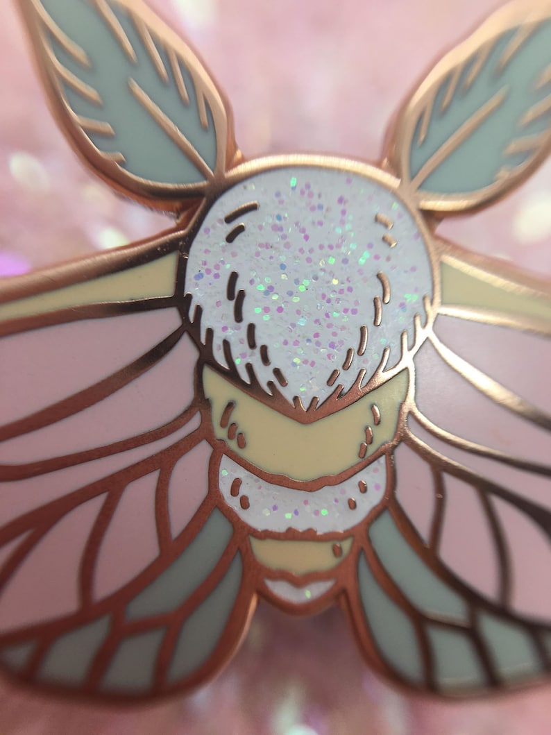 Tiny Moth Enamel Pins Rose Gold Pastel Goth - Etsy