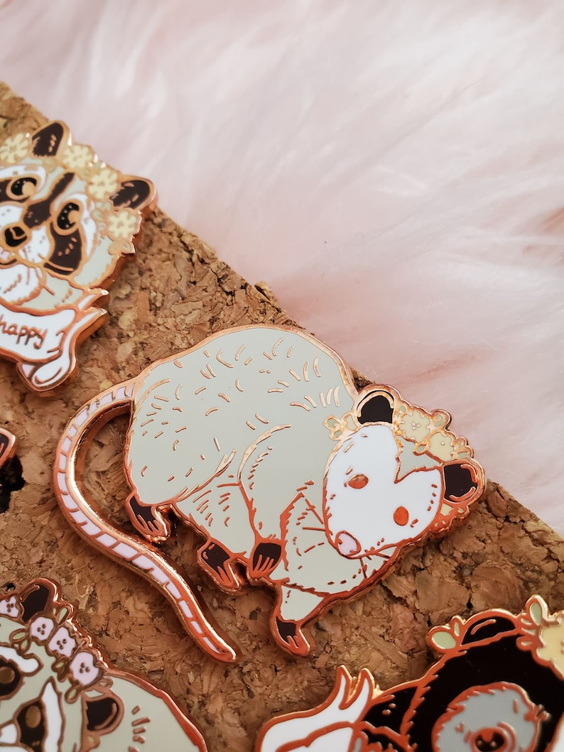 ON SALE Spring Trash Animals Hard Enamel Pin Gold Metal Rat - Etsy