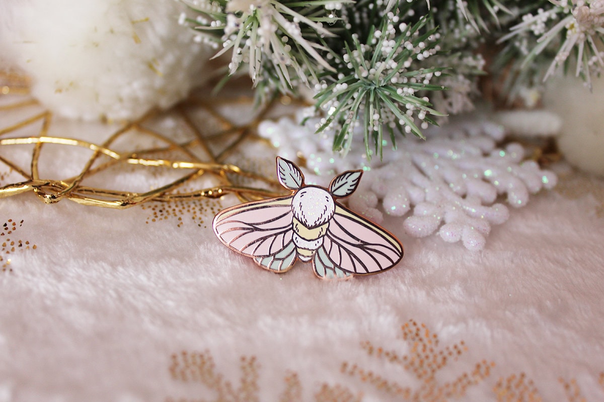 Tiny Moth Enamel Pins Rose Gold Pastel Goth | Etsy