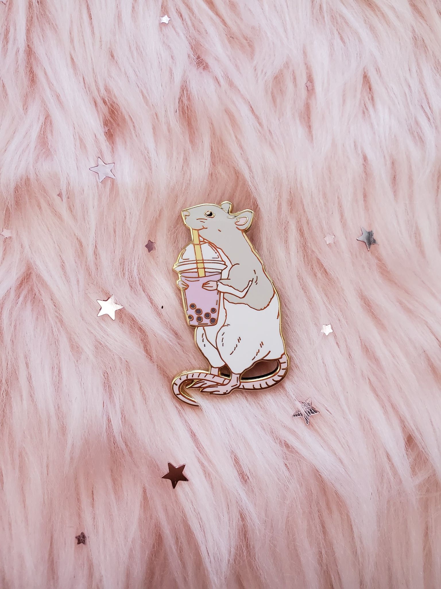 Boba Tea Rat Hard Enamel Pin - Etsy