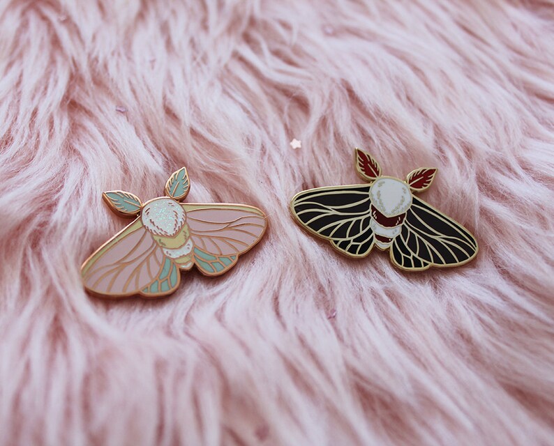 Tiny Moth Enamel Pins Rose Gold Pastel Goth - Etsy