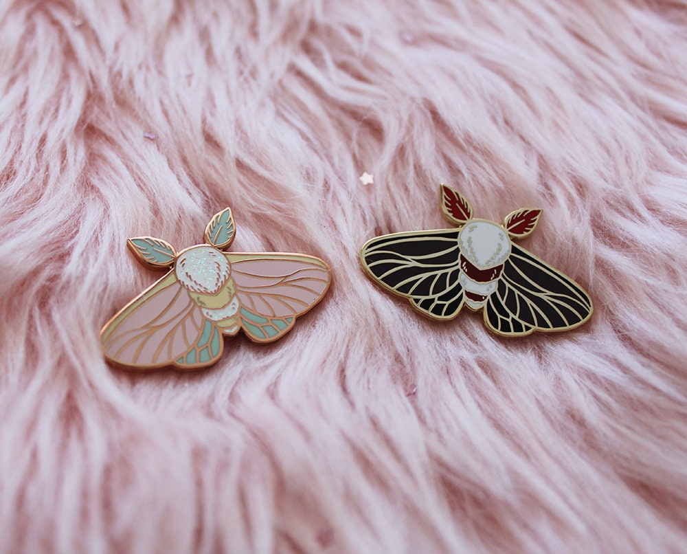 Tiny Moth Enamel Pins Rose Gold Pastel Goth - Etsy