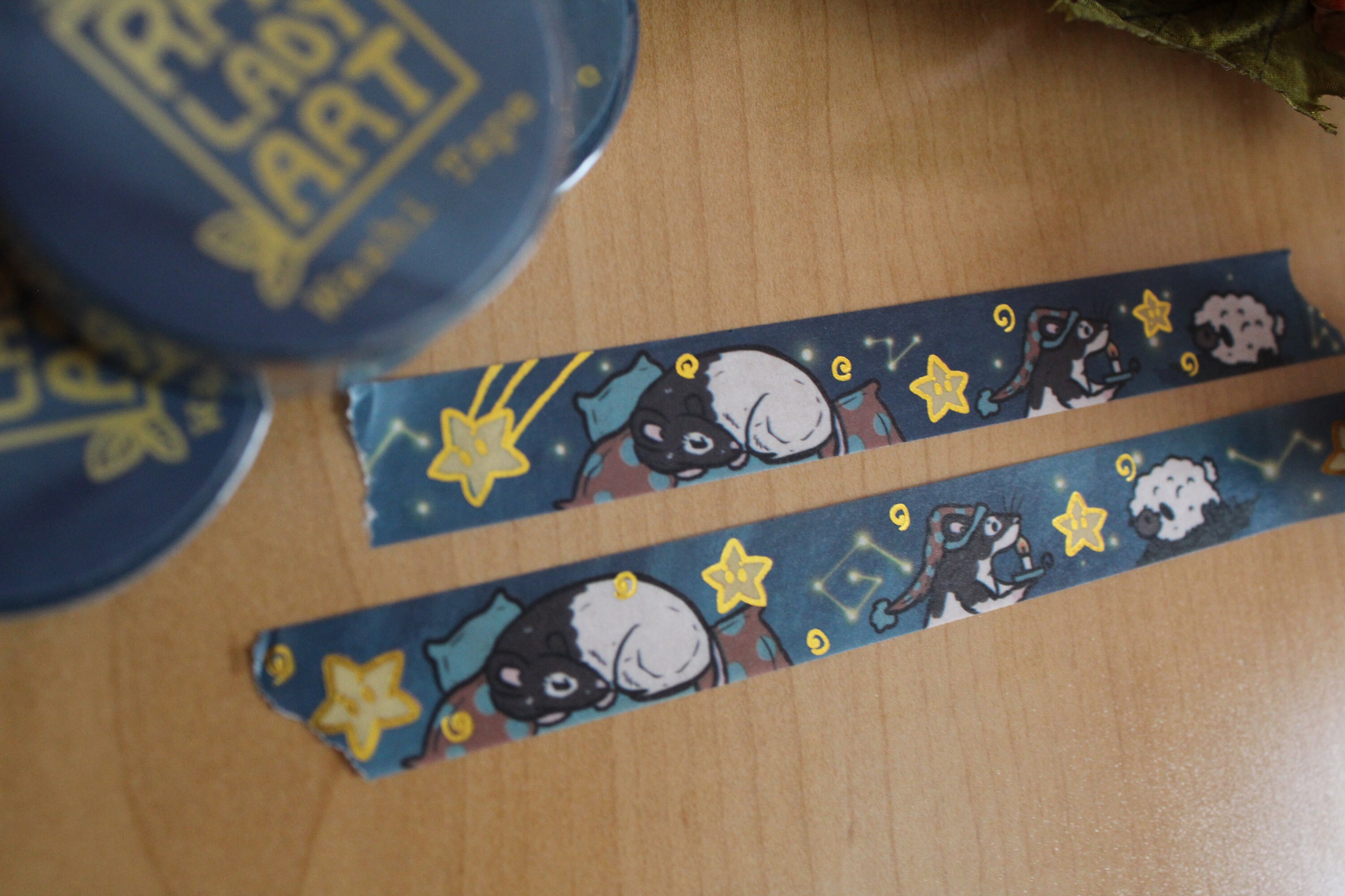 Starry Night and Sleeping Rats Gold Foil Washi Tape - Etsy