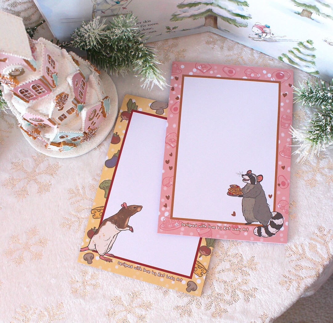 A5 Memo Pads SET Rat and Raccoon Stationery Grocery List - Etsy