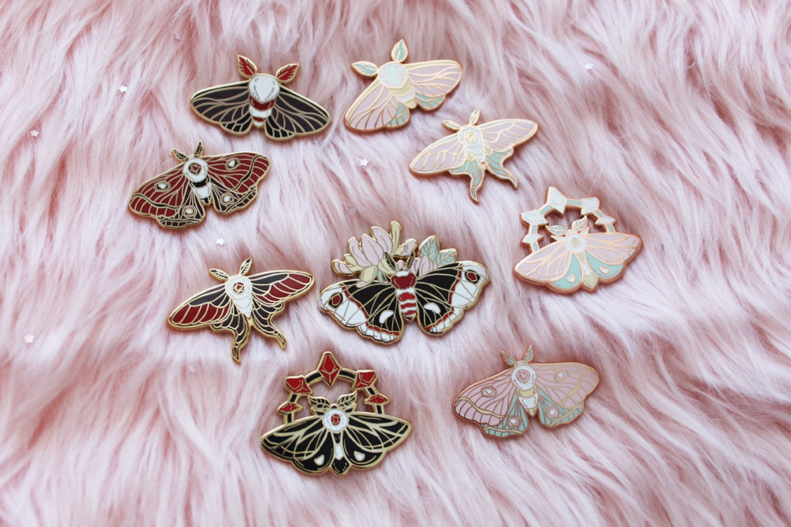 Moth Gods Artifacts Enamel Pins Rose Gold Pastel Goth - Etsy