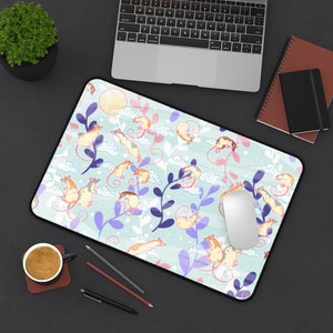Pastel Blue Sleepy Rats and Vines DESK MAT - Etsy
