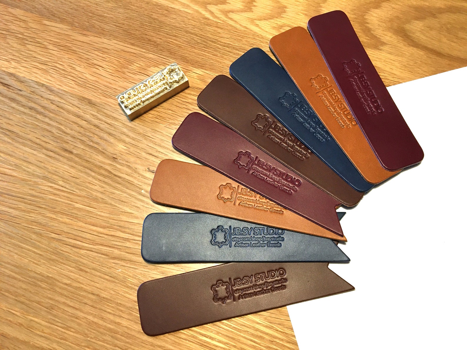 Bulk Pack Italian Leather Bookmarks With Custom Stamped | Etsy UK