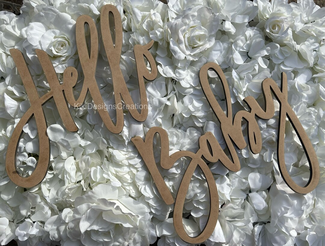 Hello Baby Sign, Gender Reveal, Baby Shower Back Drop, BOHO, Baby ...