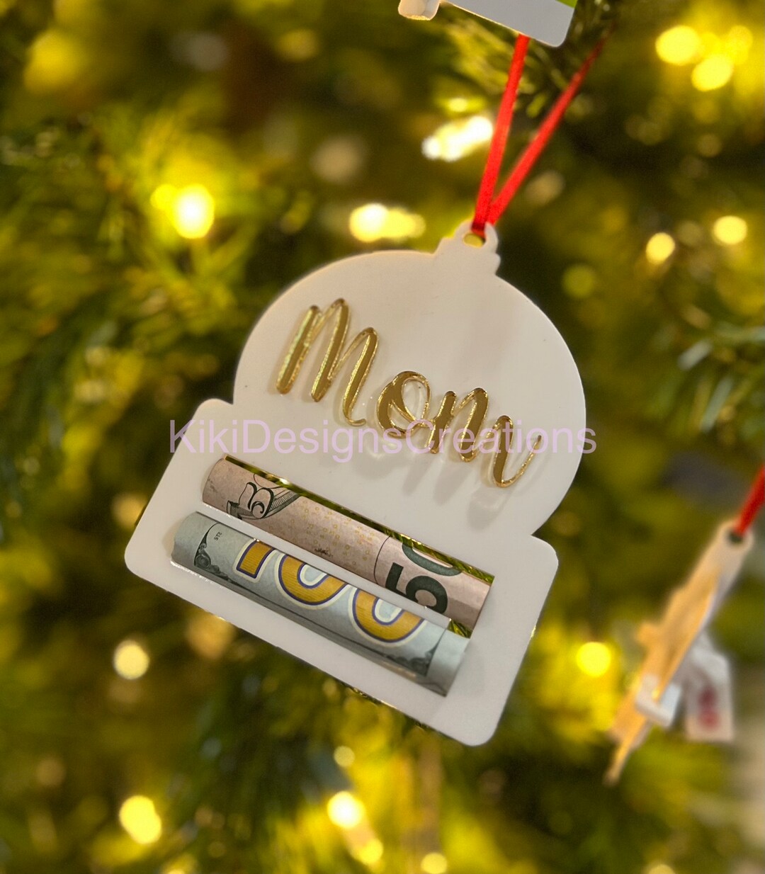 Money Holder Personalized Ornament, Christmas Tree Cash Ornament ...
