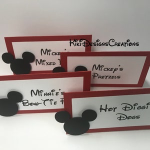 Mickey Mouse Place Cards Seating Cards Food Cards Food Tents Custom ...