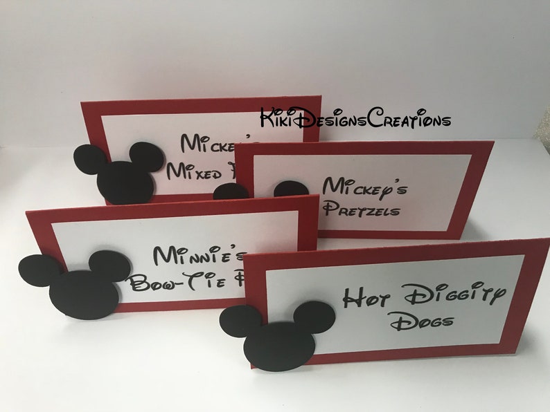 Mickey Mouse Place Cards Seating Cards Food Cards Food Tents Custom ...
