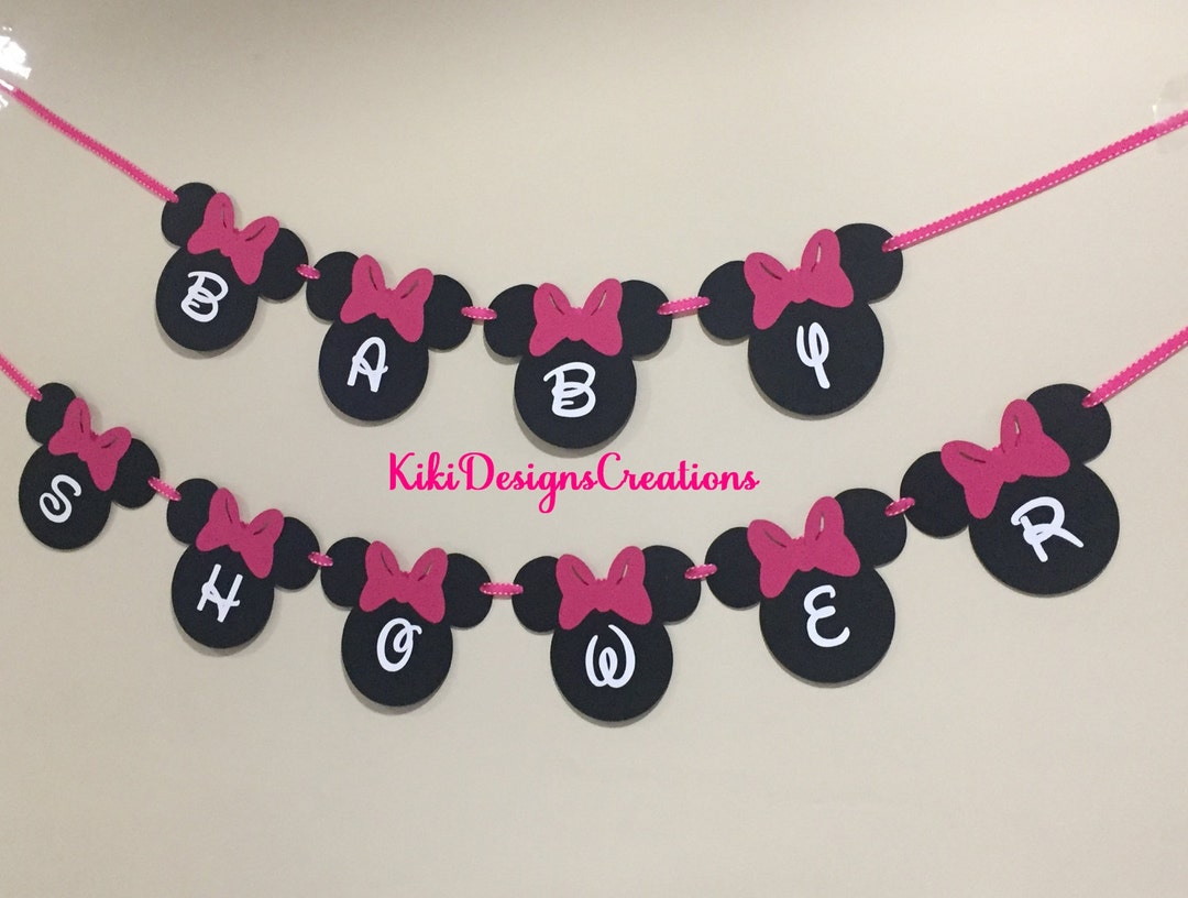 Minnie Mouse Banner Mickey Mouse Baby Shower Banner / Garland / Sign ...