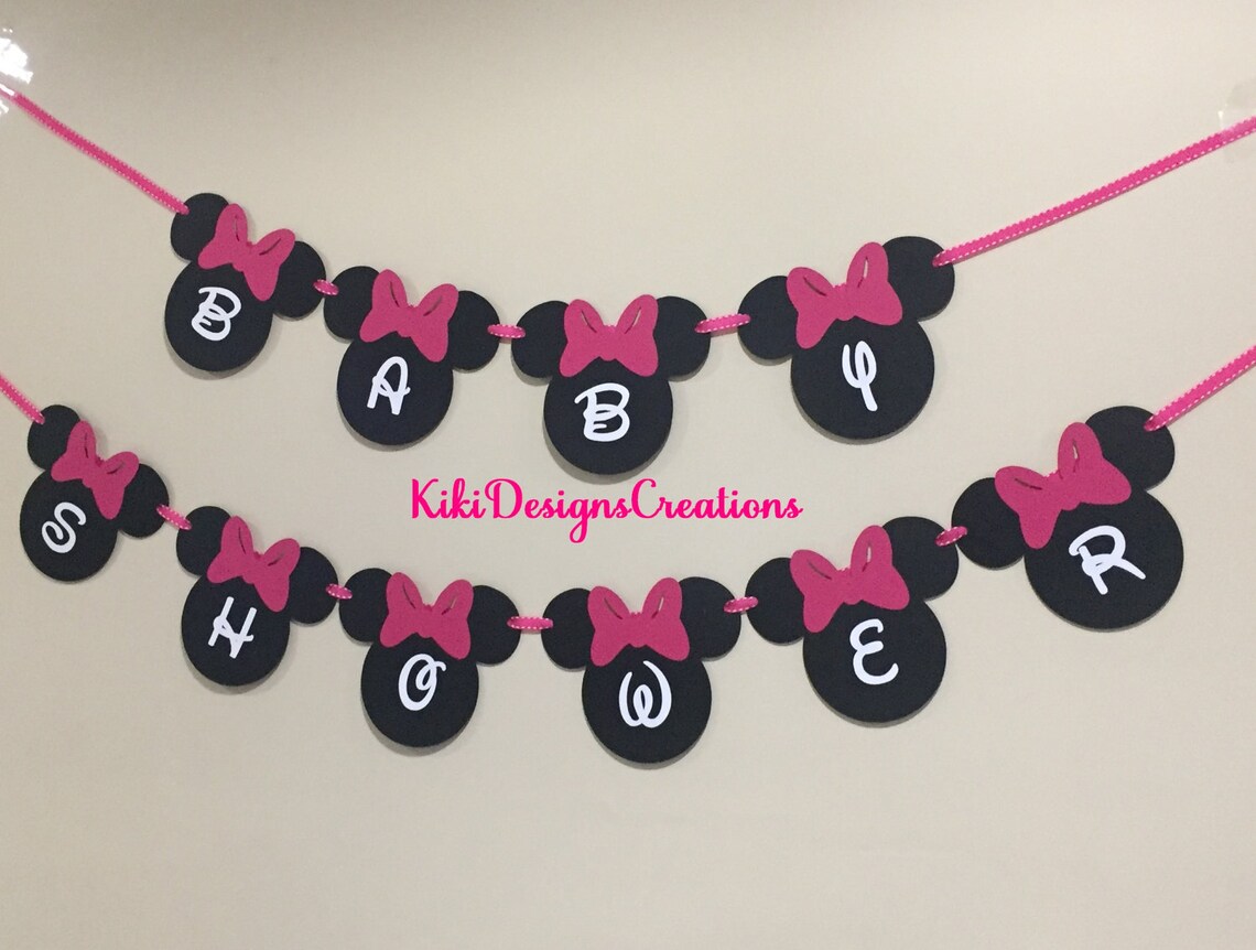 Minnie Mouse Banner Mickey Mouse Baby Shower Banner / Garland - Etsy