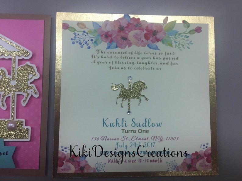 Carousel Invitations Carnival Birthday Custom Invitations - - Etsy