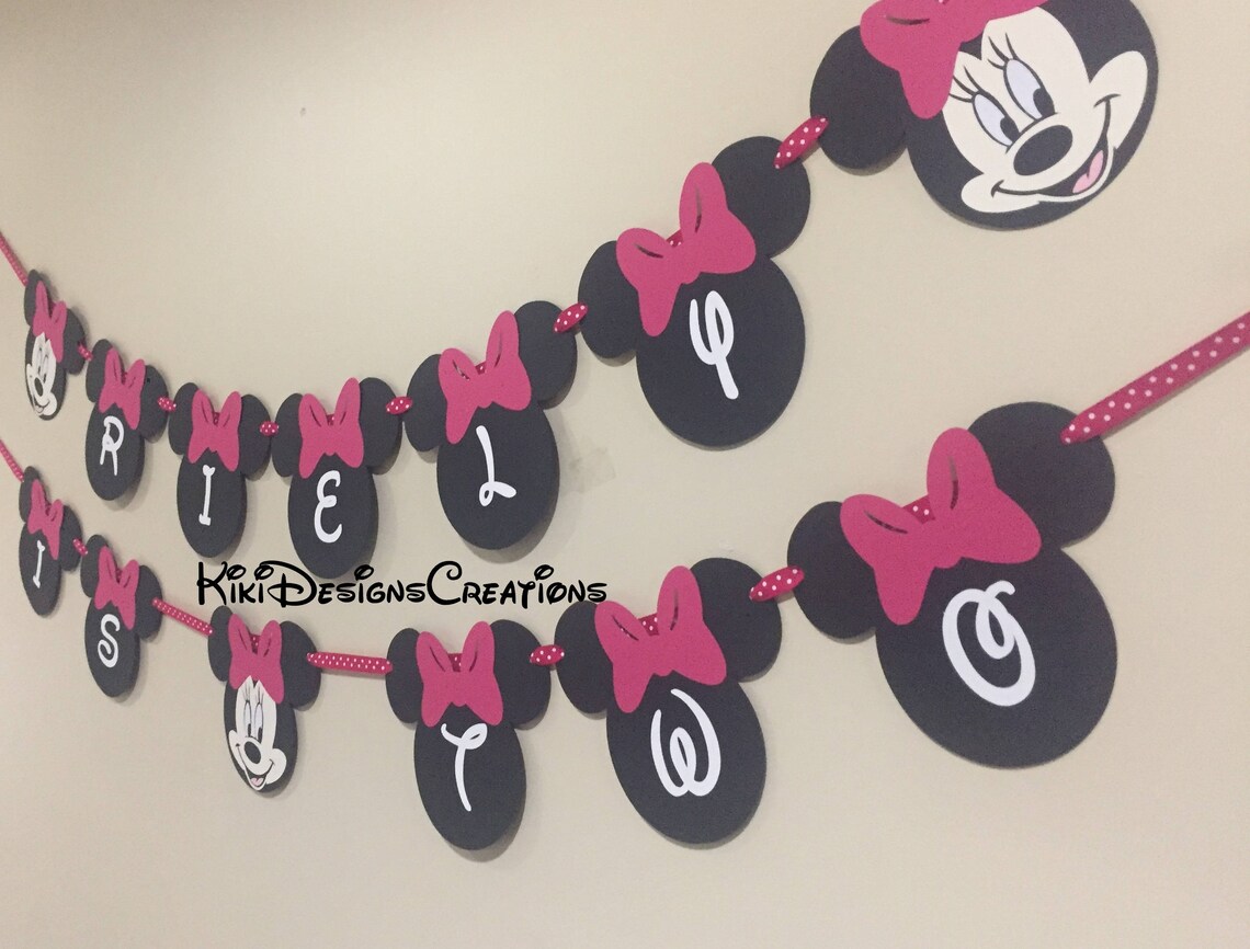 Minnie Mouse Banner Mickey Mouse Baby Shower Banner / Garland / Sign ...