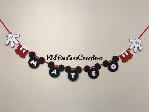 Mickey Mouse Name Banner