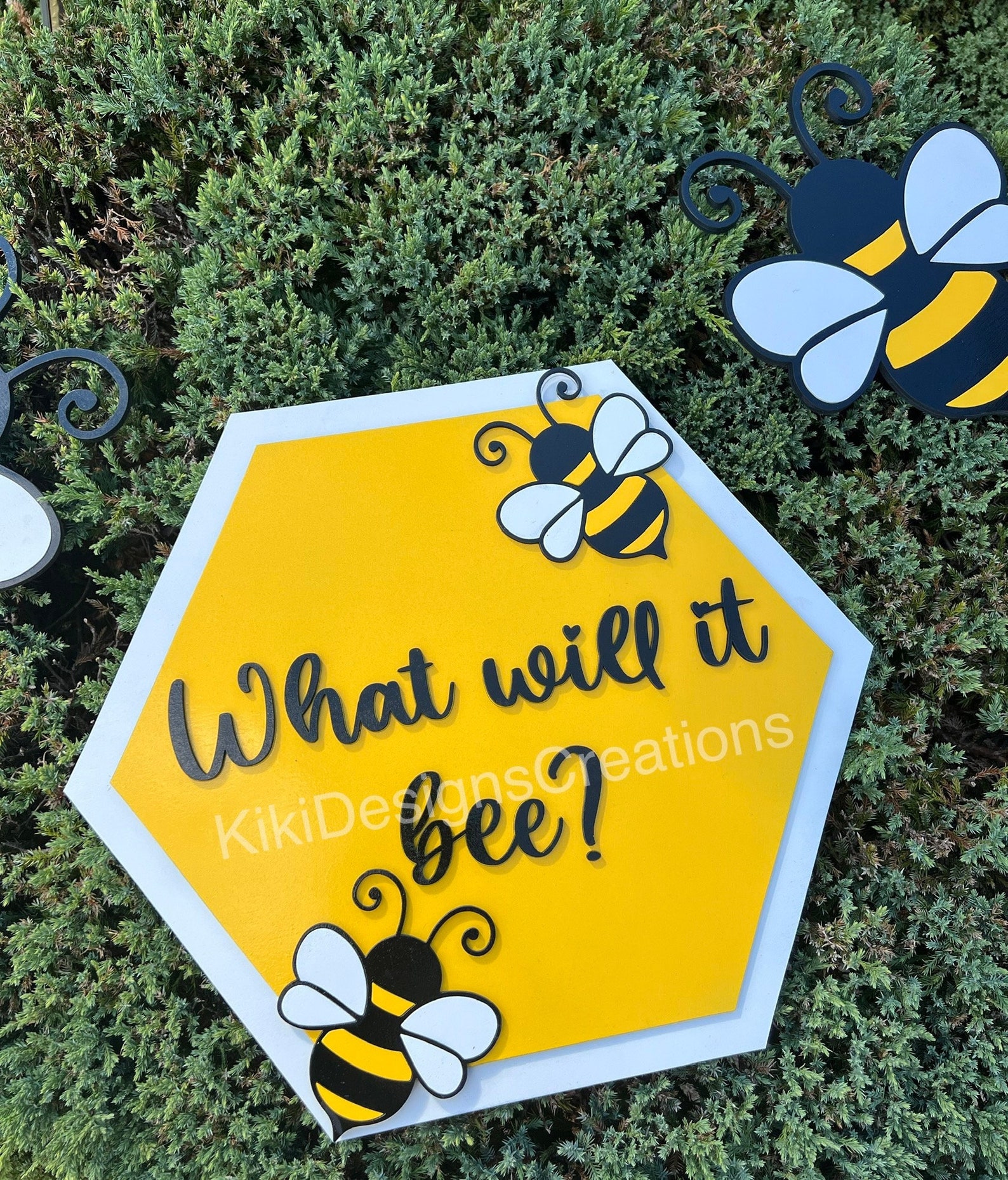 Baby Bee Sign , What Will Baby Bee?, Gender Reveal Party Backdrop Sign ...