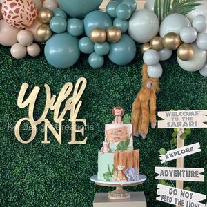 Wild One Sign, Party Backdrop Sign, Safari Jungle Theme Birthday Party ...