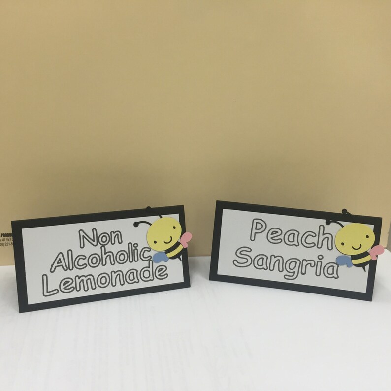 Bee Food Tent/ Table Tents/ Baby Shower/ Gender Reveal | Etsy