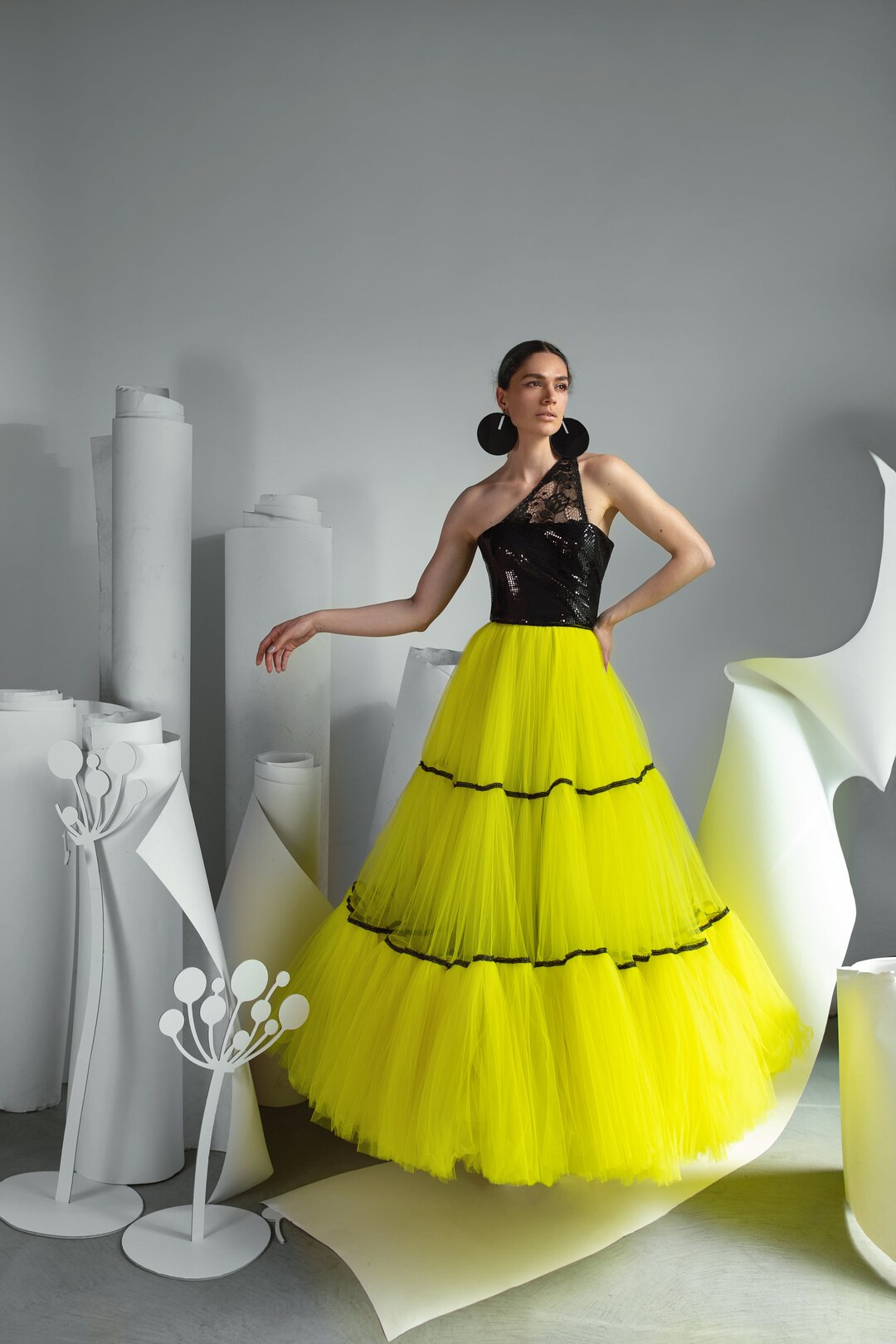 Black and Fluorescent Dress - Etsy