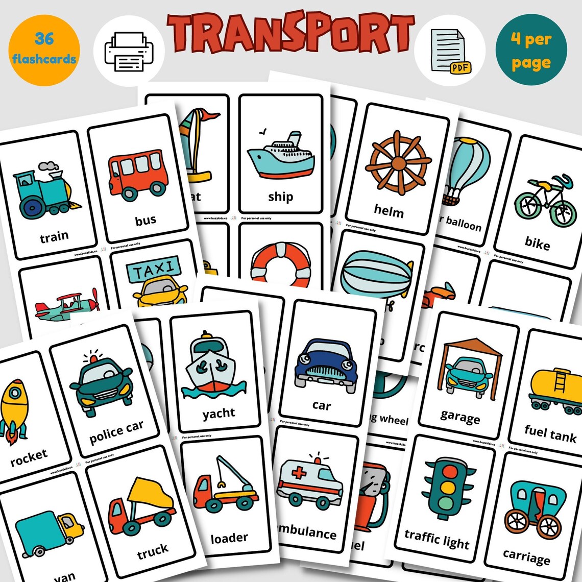 Transportation Digital Flashcards, Teaching Materials About Winter ...