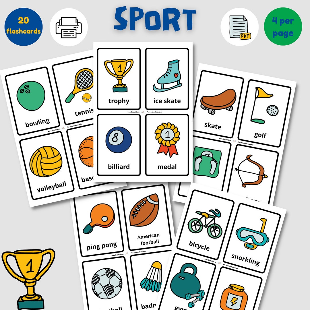 SPORT Digital Flashcards Teaching Materials About Sport - Etsy