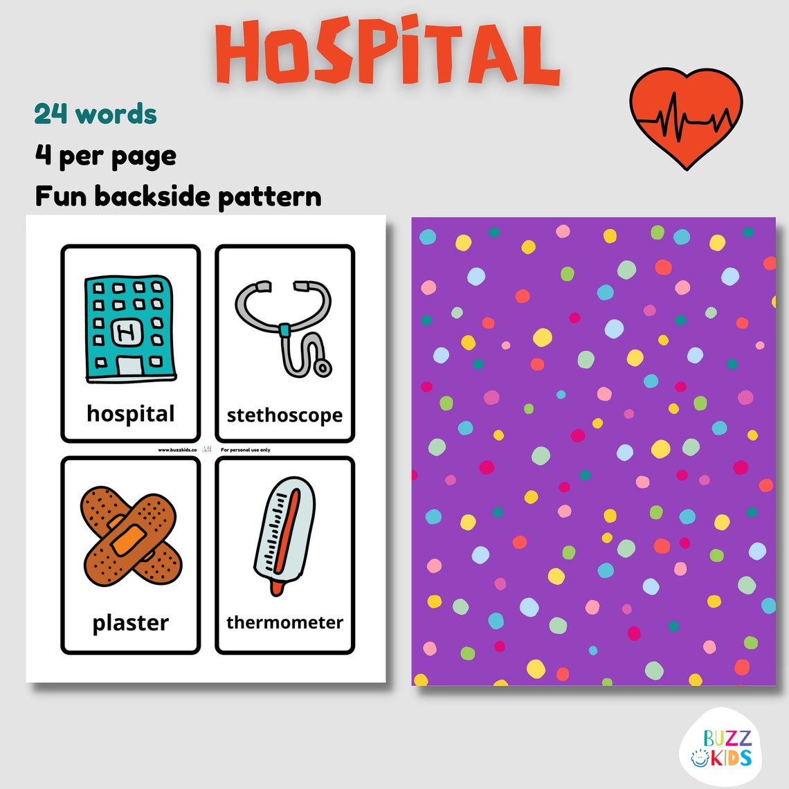 HOSPITAL Digital Flashcards, Teaching Materials About Hospital Instant ...