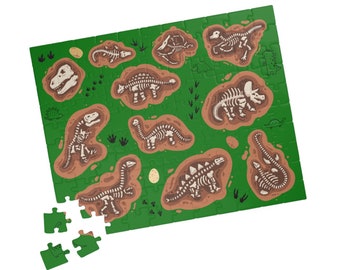 Dinosaur Fossil Puzzle - Etsy
