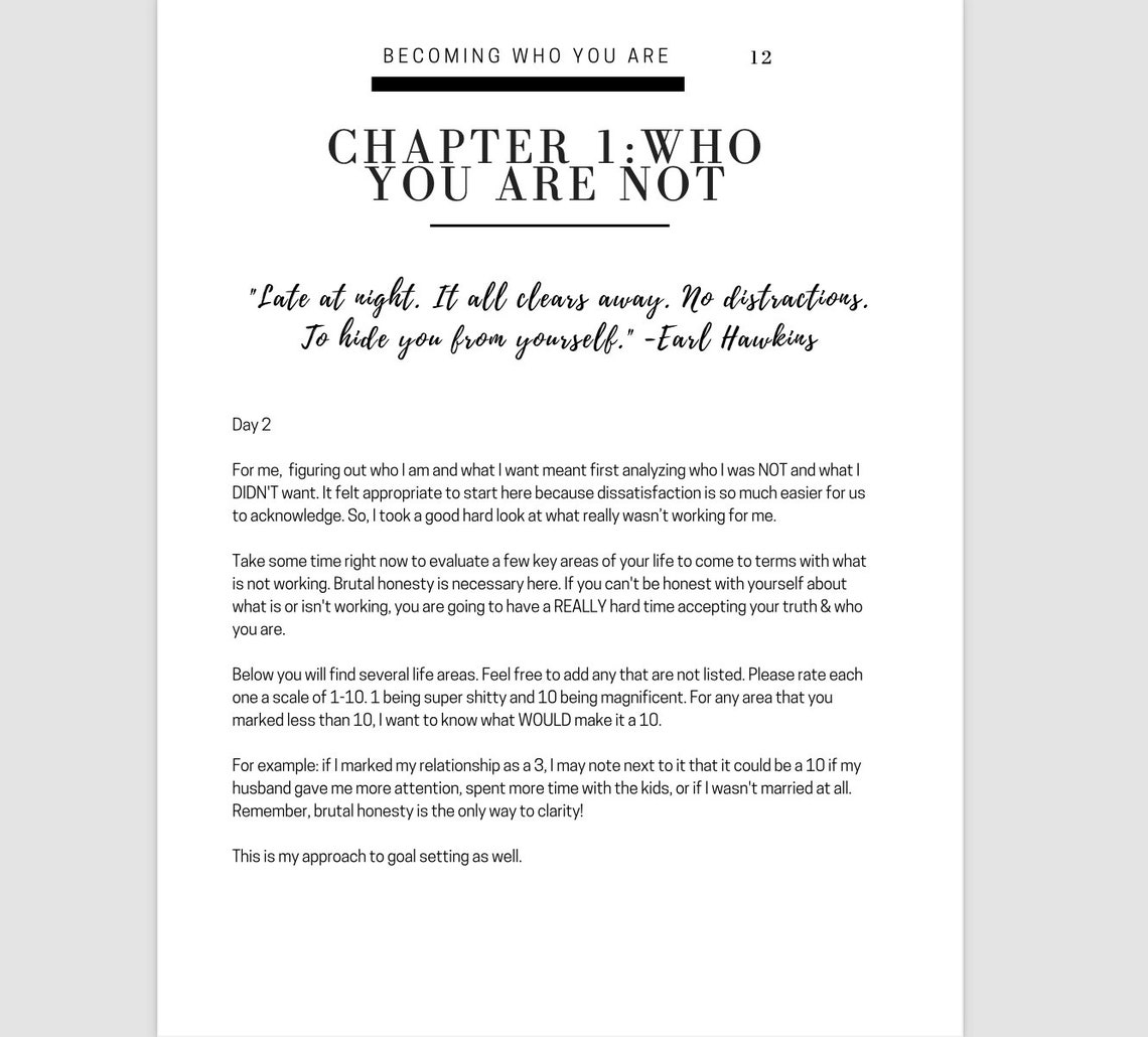 Becoming Who You Are: A Workbook for Self Discovery & Transformation - Etsy