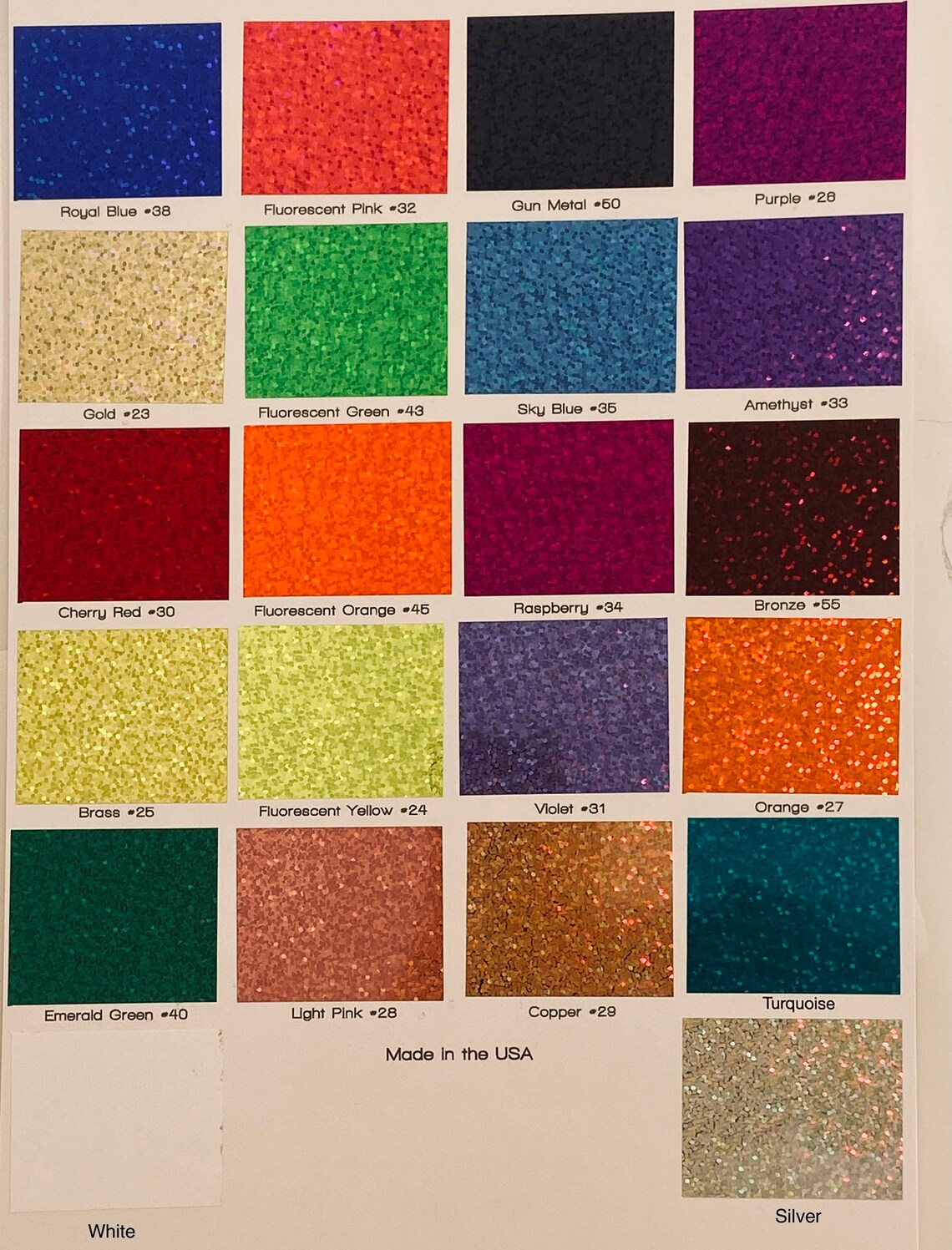 Glittering Sign Vinyl With Adhesive, 3 X 4 Inch Sample Pack Swatch Book ...