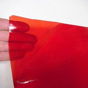 RED Transparent Thin Plastic Sheeting, 12 Inch X 10 Feet, Adhesive ...