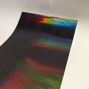 BLACK Oil Slick Rainbow Holographic Vinyl, 12 Inch X 10 Feet, Free ...