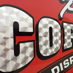 LARGE Engine Turn Sign Vinyl, Choose Your Color and Size, Self-adhesive ...