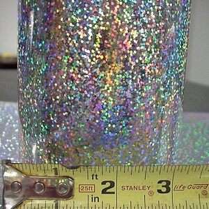 SILVER Glittering Sign Vinyl, 12 Inch X 10 Feet, Holographic Sequins ...