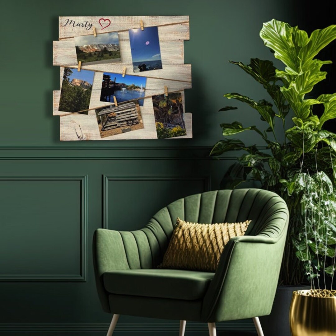 Photo Board, Picture Board, Photo Memory Board, Memory Board, Wooden ...