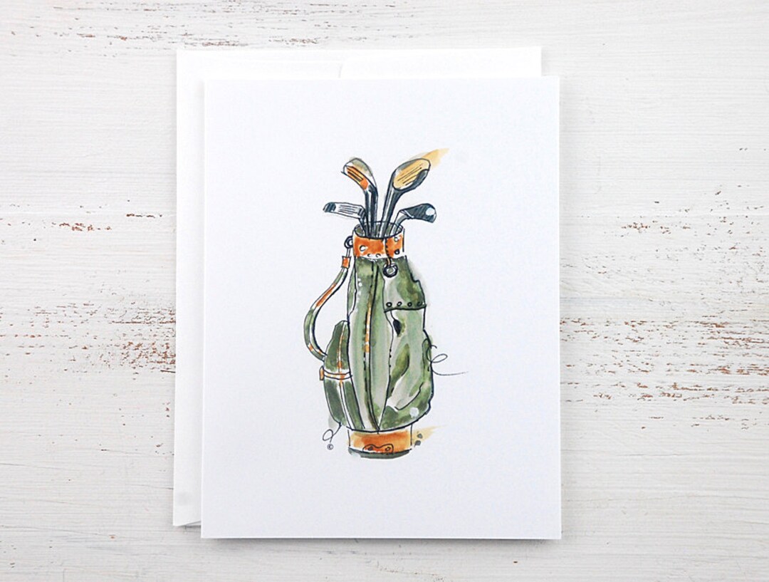 Golf Clubs Note Card - Etsy
