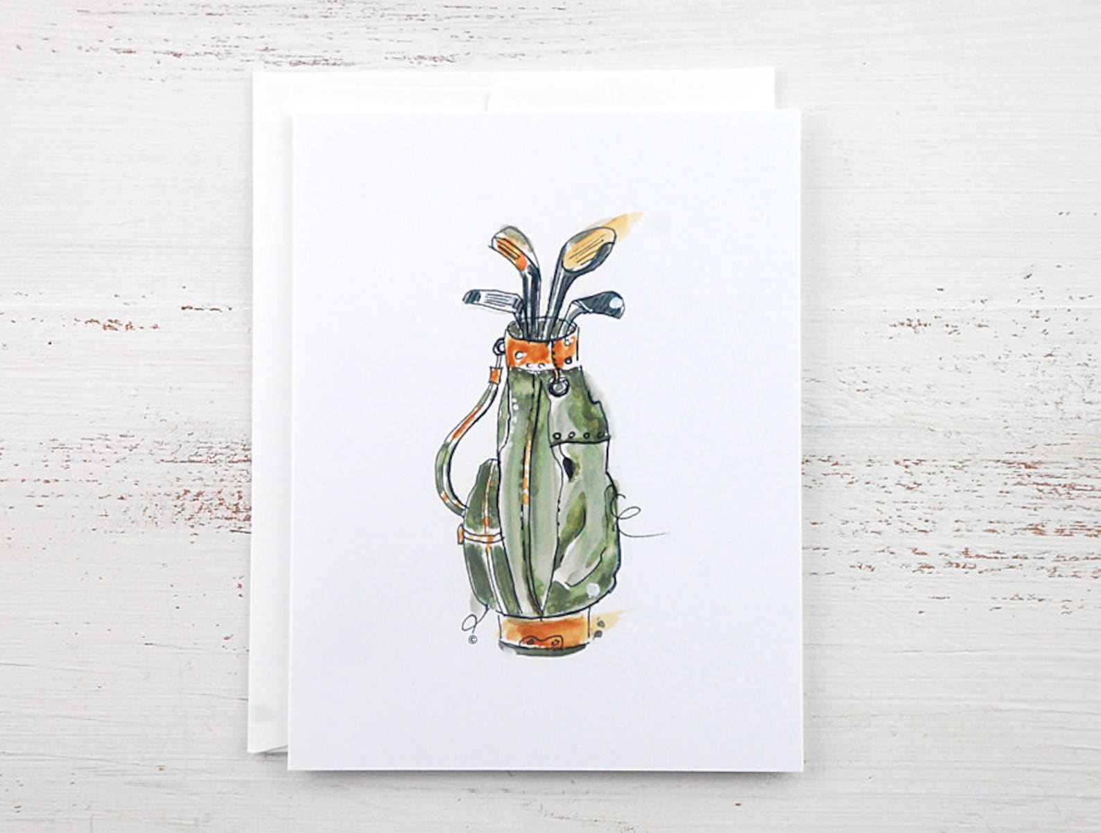 Golf Clubs Note Card - Etsy