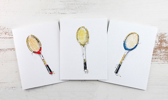 Tennis Cards Tennis Racquet Cards Tennis Lover Cards - Etsy