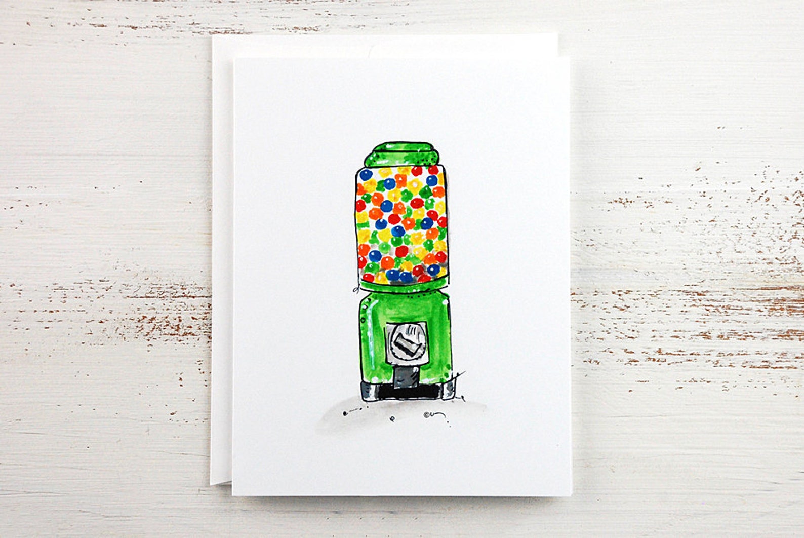 Gumball Machine Note Card Set - Etsy