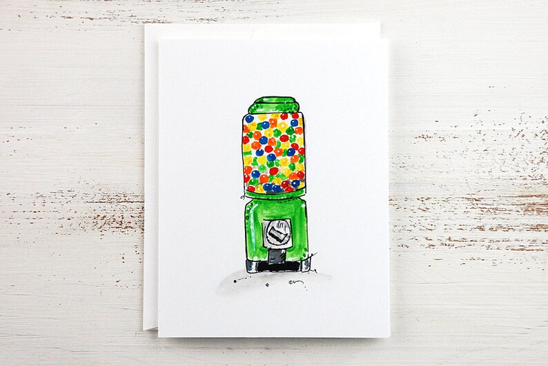 Gumball Machine Note Card Set - Etsy
