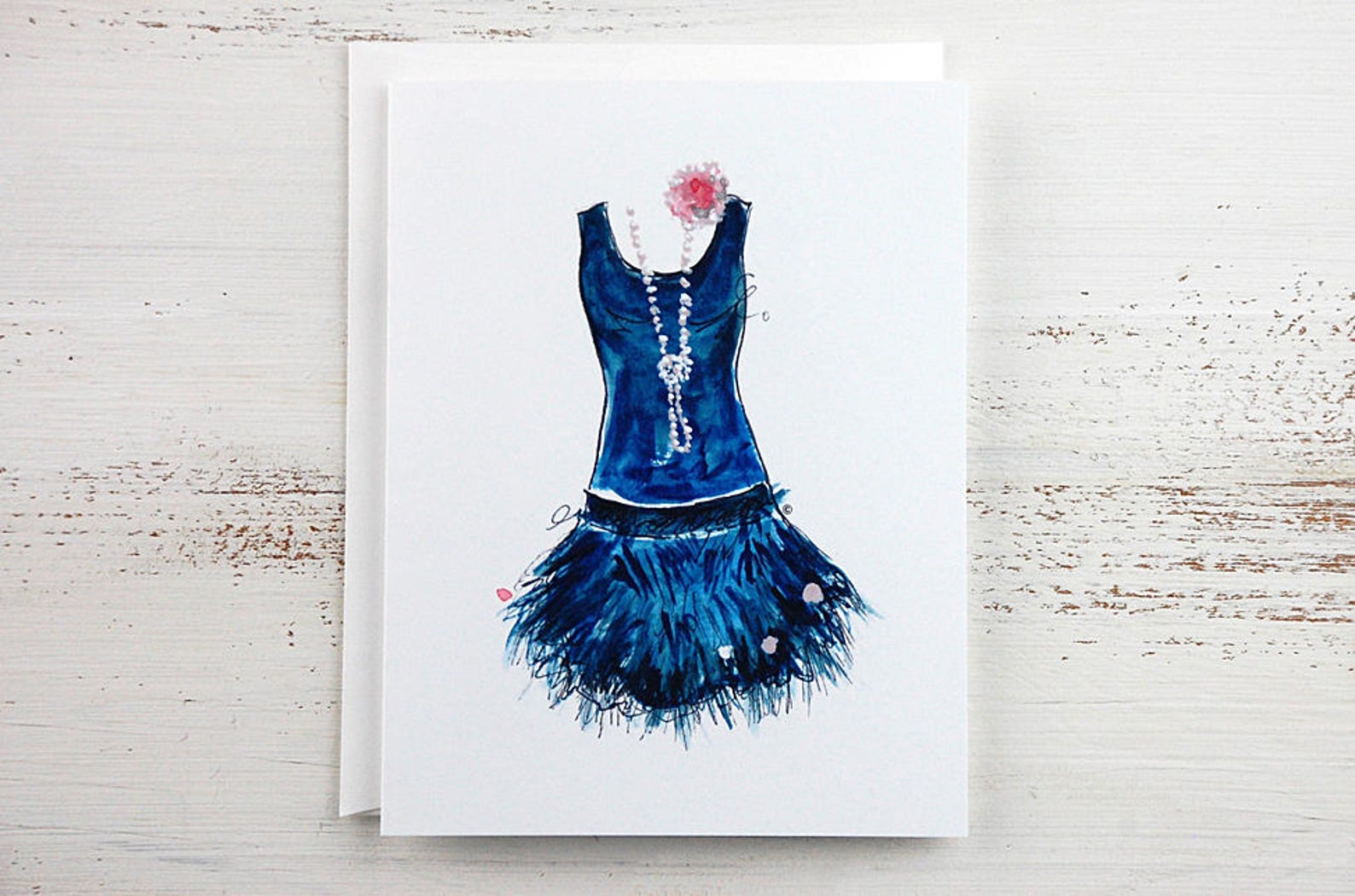 Fashion Card Dresses Card Fashion Lover Ladies Note - Etsy