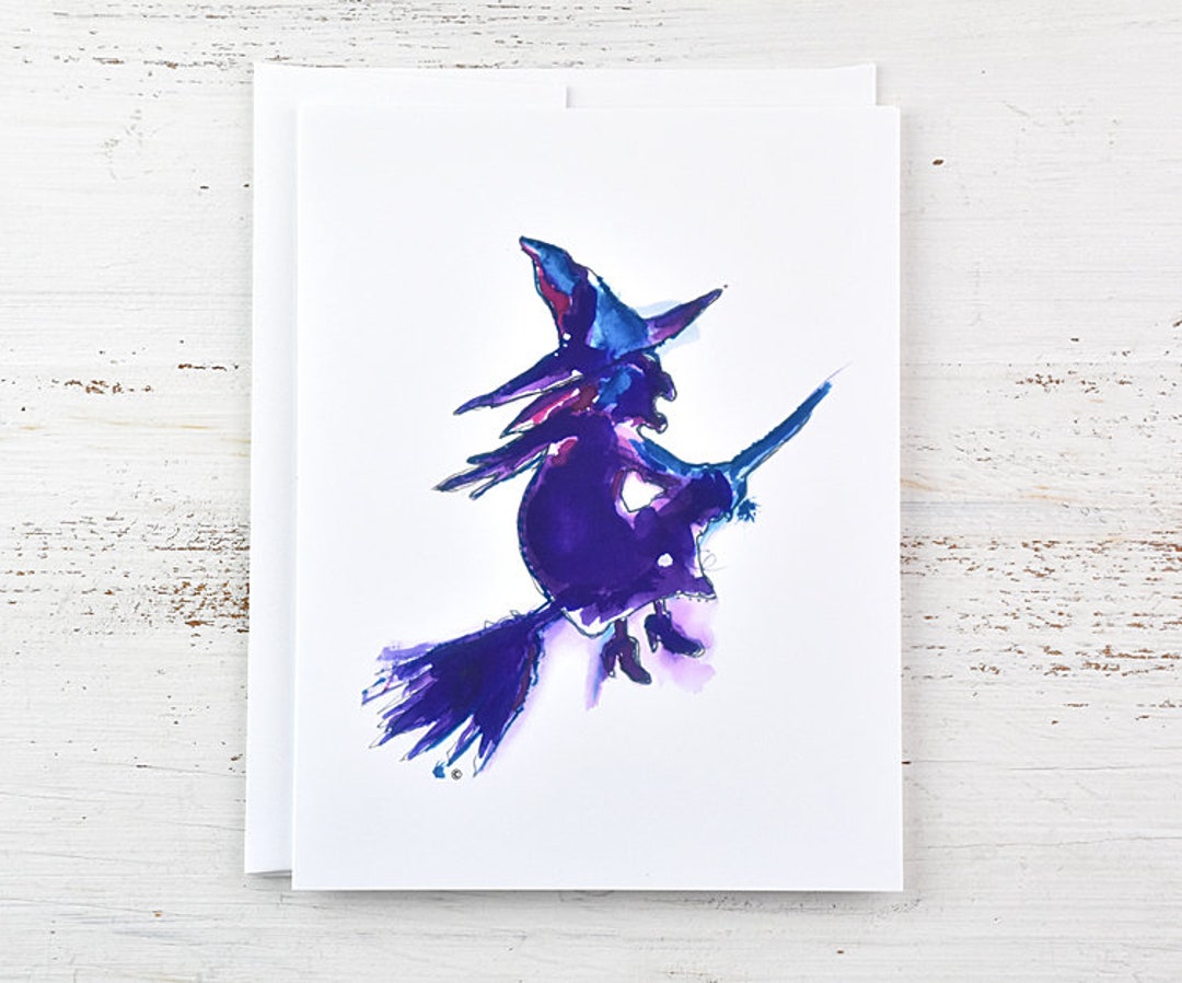 Witch Halloween Happy Halloween Halloween Card - Etsy