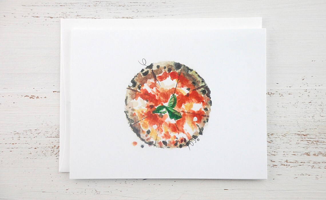 Pizza Card - Food Card - Food Art - Pizza Lover - Pizza Pie - Etsy