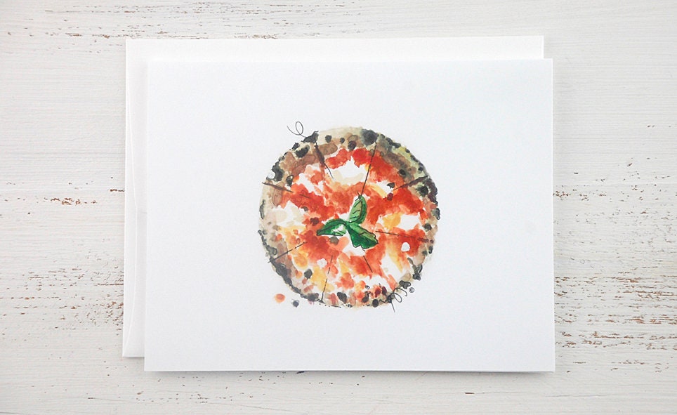 Pizza Card - Food Card - Food Art - Pizza Lover - Pizza Pie - Etsy