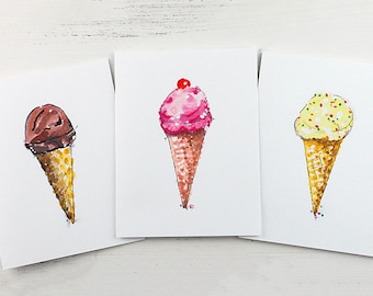 Ice Cream Personalized Stationery Set . Ice Cream Cone Notepad Note ...